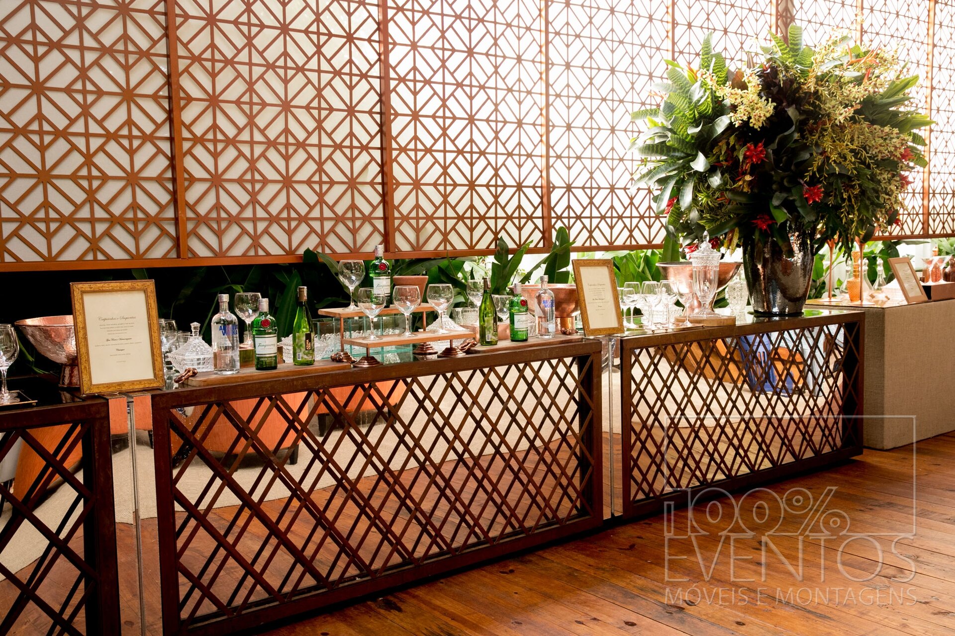 Balcão/Bar Frente Treliça Ferro Envelhecido - 2,00 x 0,80 x 0,90h - 100 ...